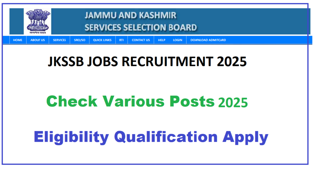 JKSSB Recruitment 2025: Eligibility Salary Qualification Apply ...